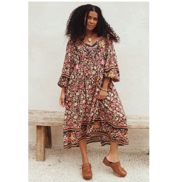 Spell | Dresses | Spell Impala Lily Boho Midi Dress Night Blossom Size ...